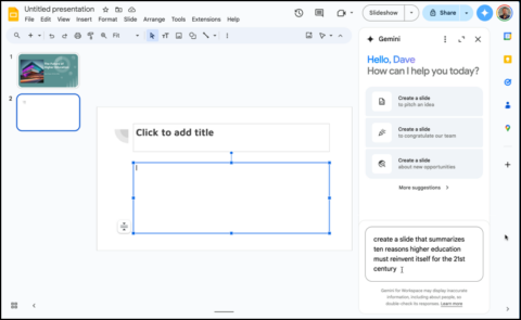 Can I use Google Gemini AI to Help Create Slides?