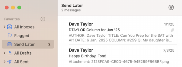 How to Schedule Email in Apple Mail on the Mac