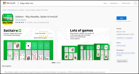 Can I Add Solitaire as an Extension to Microsoft Edge?