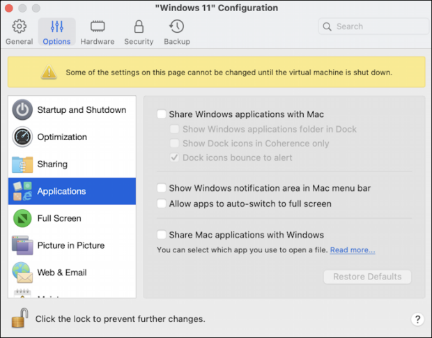 Isolate Parallels for Mac Windows VM from MacOS?