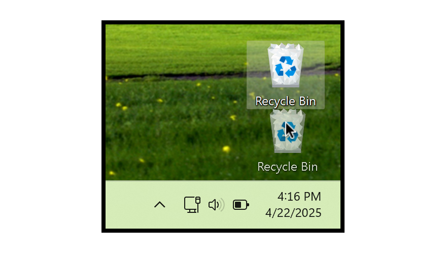 Can’t Move My Recycle Bin to The Corner of my Desktop?