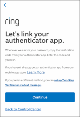 Switch Ring.com 2FA Security from SMS to Authenticator App