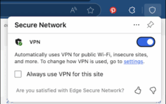 How to Utilize “Secure Network” VPN within Microsoft Edge