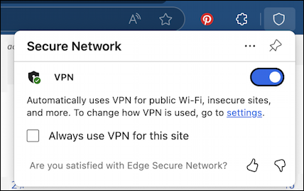 How to Utilize “Secure Network” VPN within Microsoft Edge