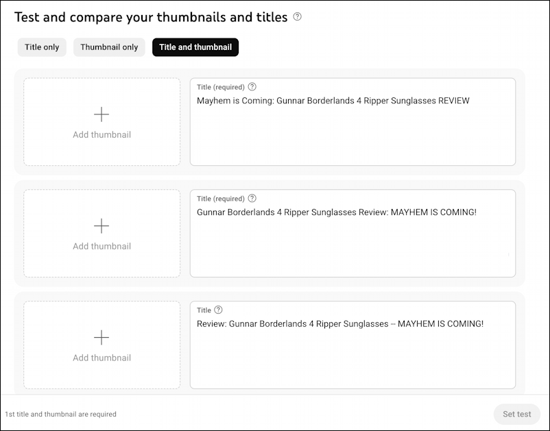How to A/B Test Titles and Thumbnails in YouTube Studio